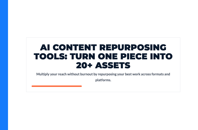 AI Content Repurposing Tools: Turn One Piece of Content Into 20+ Assets ...